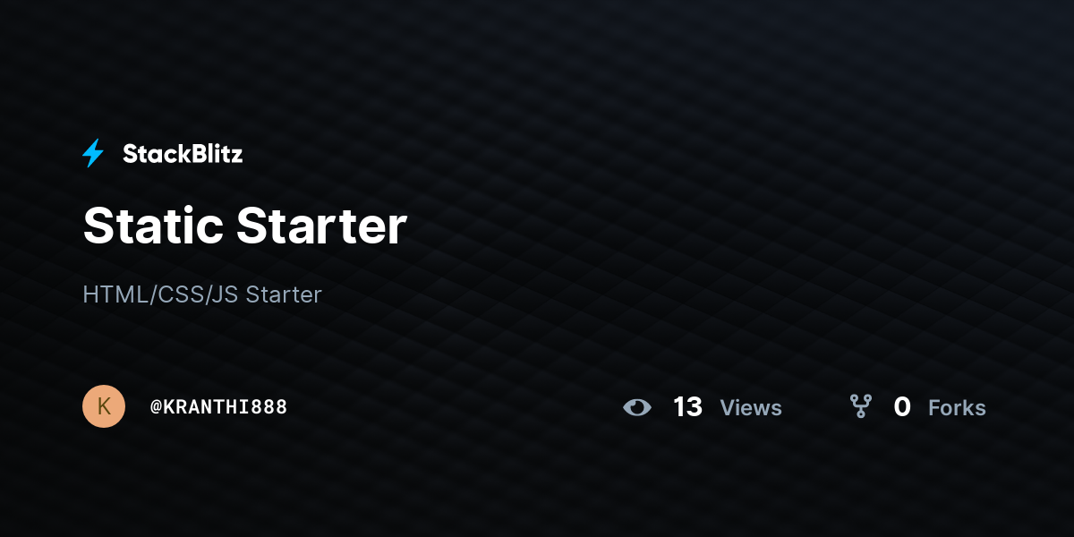 Static Starter Stackblitz
