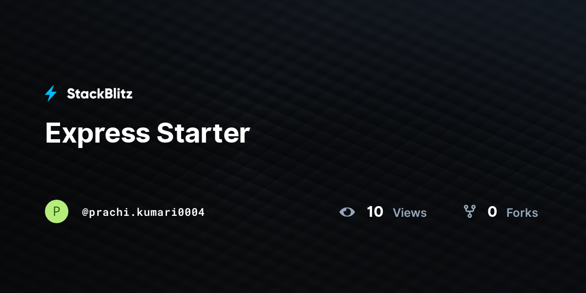 Express Starter - StackBlitz