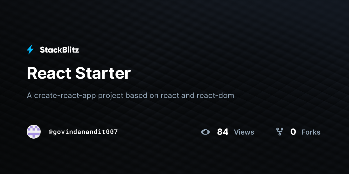 React Starter - StackBlitz