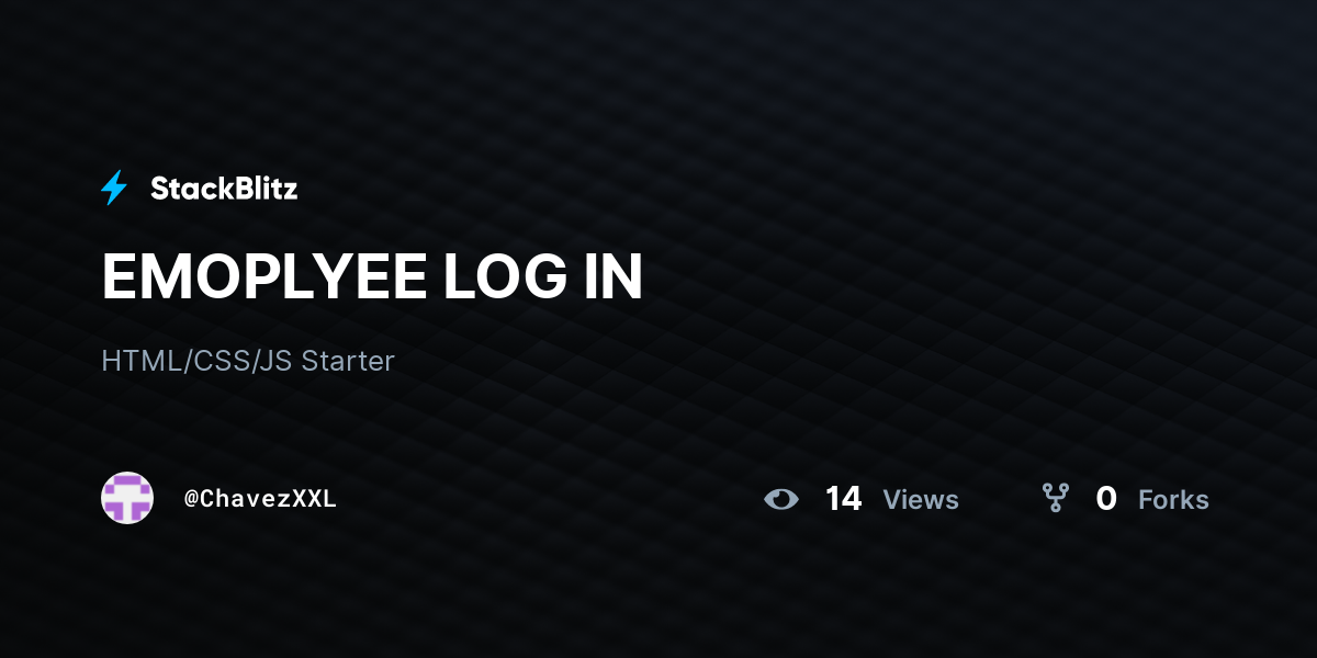 EMOPLYEE LOG IN - StackBlitz