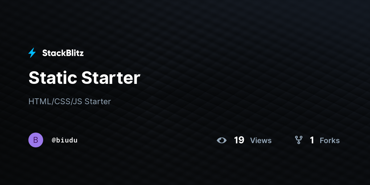 Static Starter - StackBlitz