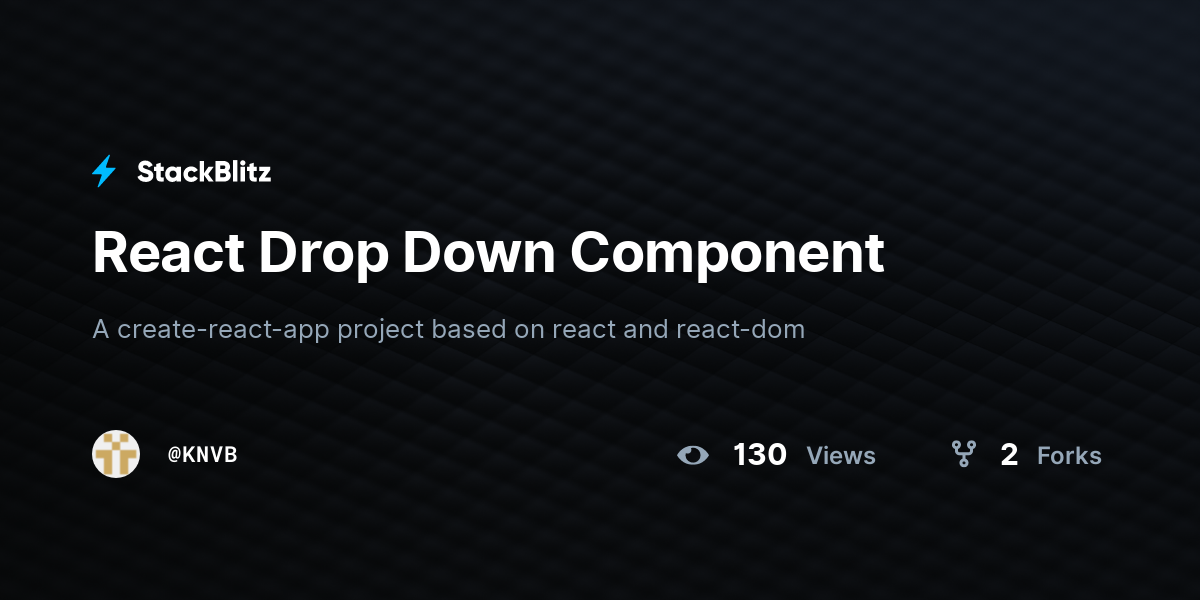 React Drop Down Component - StackBlitz