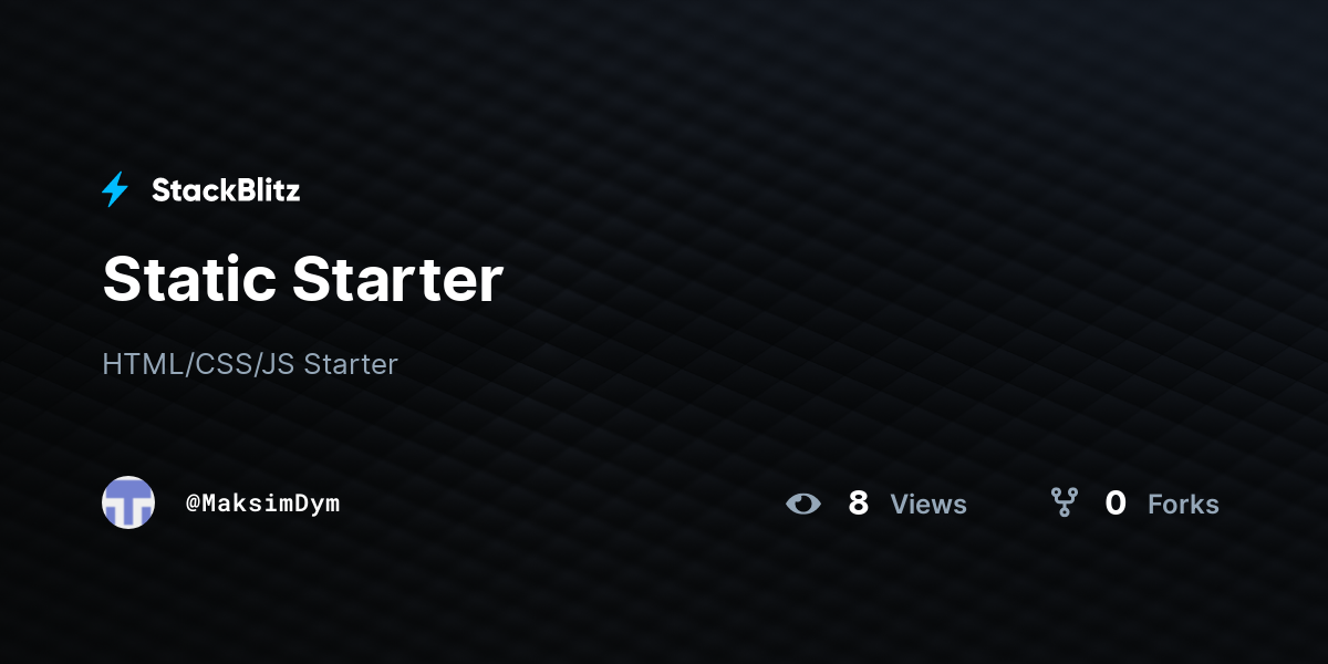 Static Starter - StackBlitz