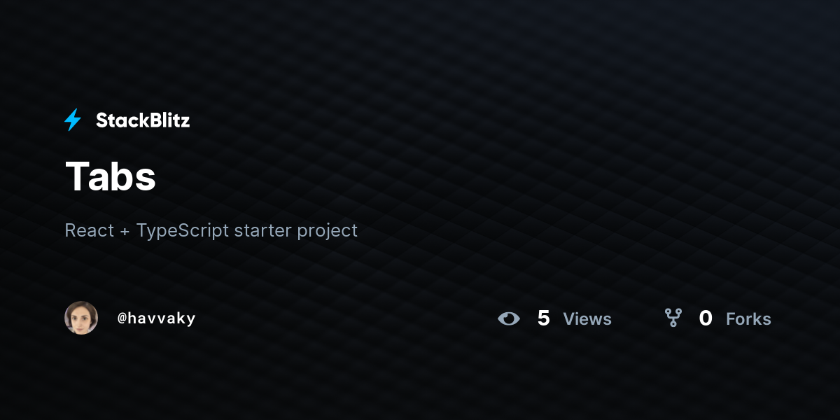 Tabs - StackBlitz