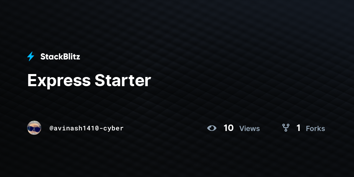 Express Starter - StackBlitz