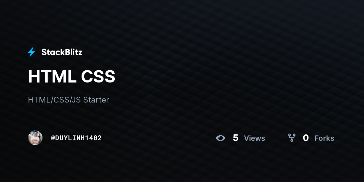 HTML CSS - StackBlitz