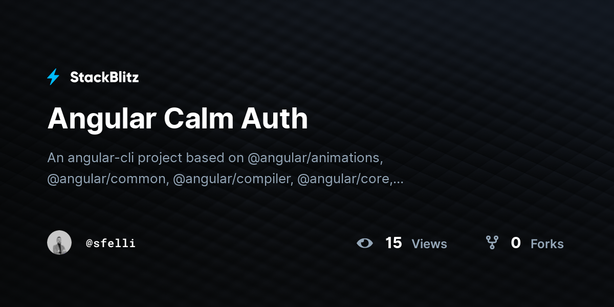 Angular Calm Auth - StackBlitz