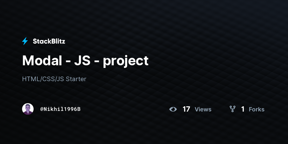 Modal - JS - project - StackBlitz