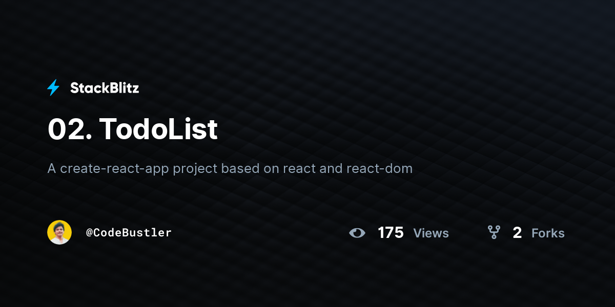 02. TodoList - StackBlitz