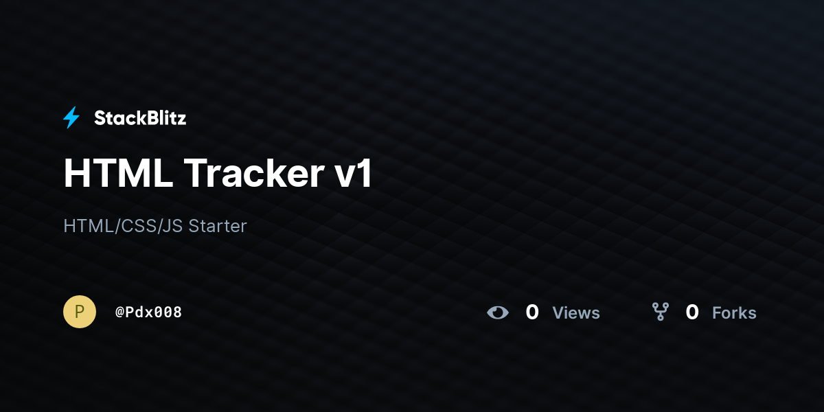 HTML Tracker v1 - StackBlitz