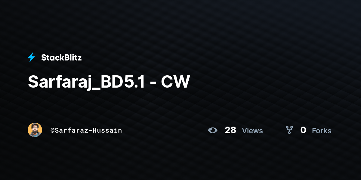 Sarfaraj Bd5 1 Cw Stackblitz