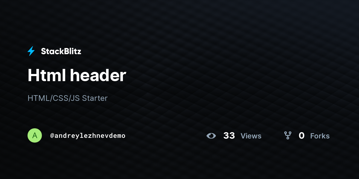 Html header - StackBlitz