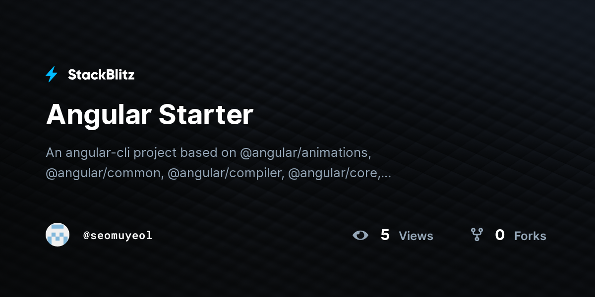 Angular Starter - StackBlitz