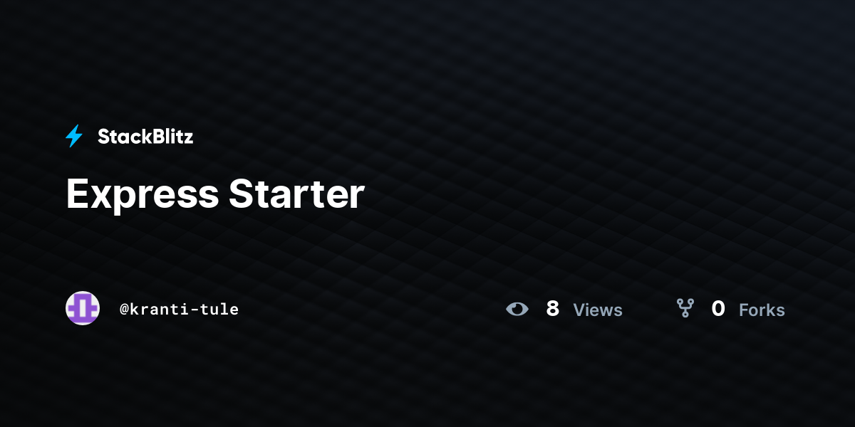 Express Starter - StackBlitz