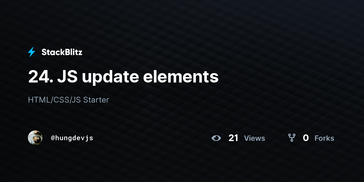 24. JS update elements - StackBlitz