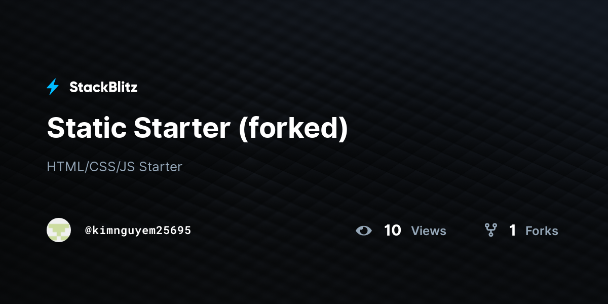 Static Starter (forked) - StackBlitz