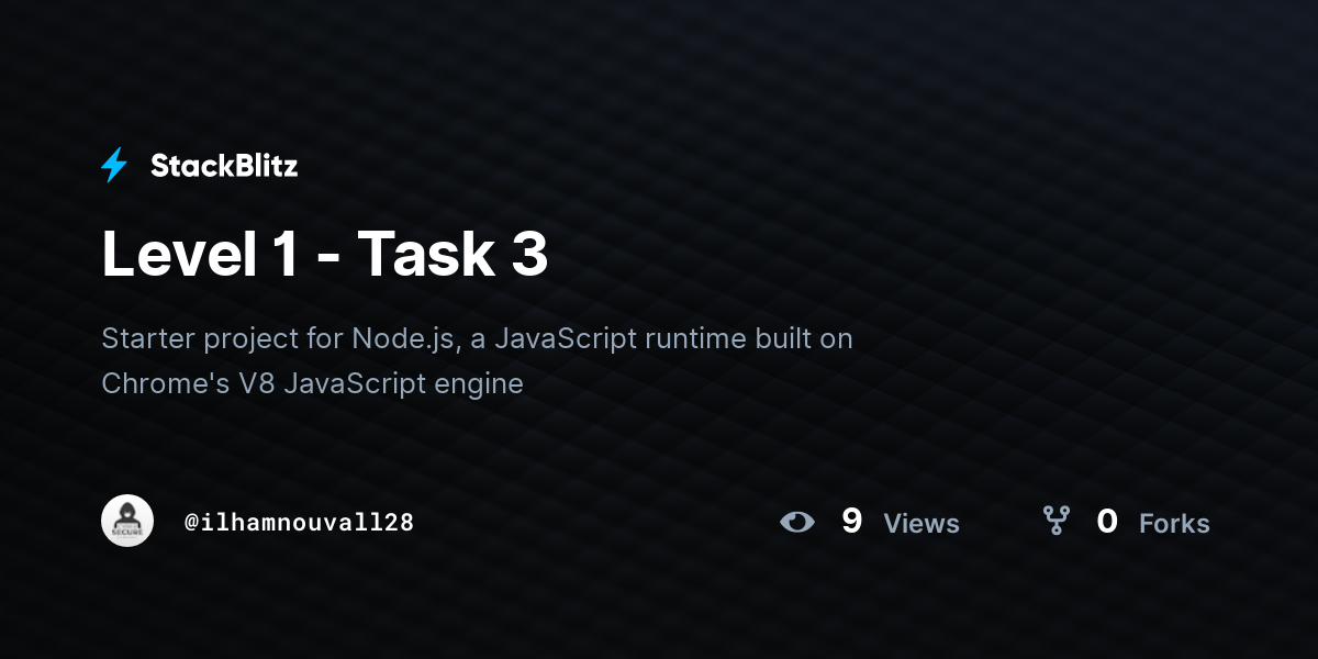 Level 1 - Task 3 - StackBlitz