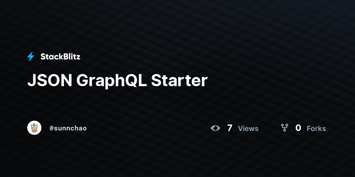 JSON GraphQL Starter - StackBlitz