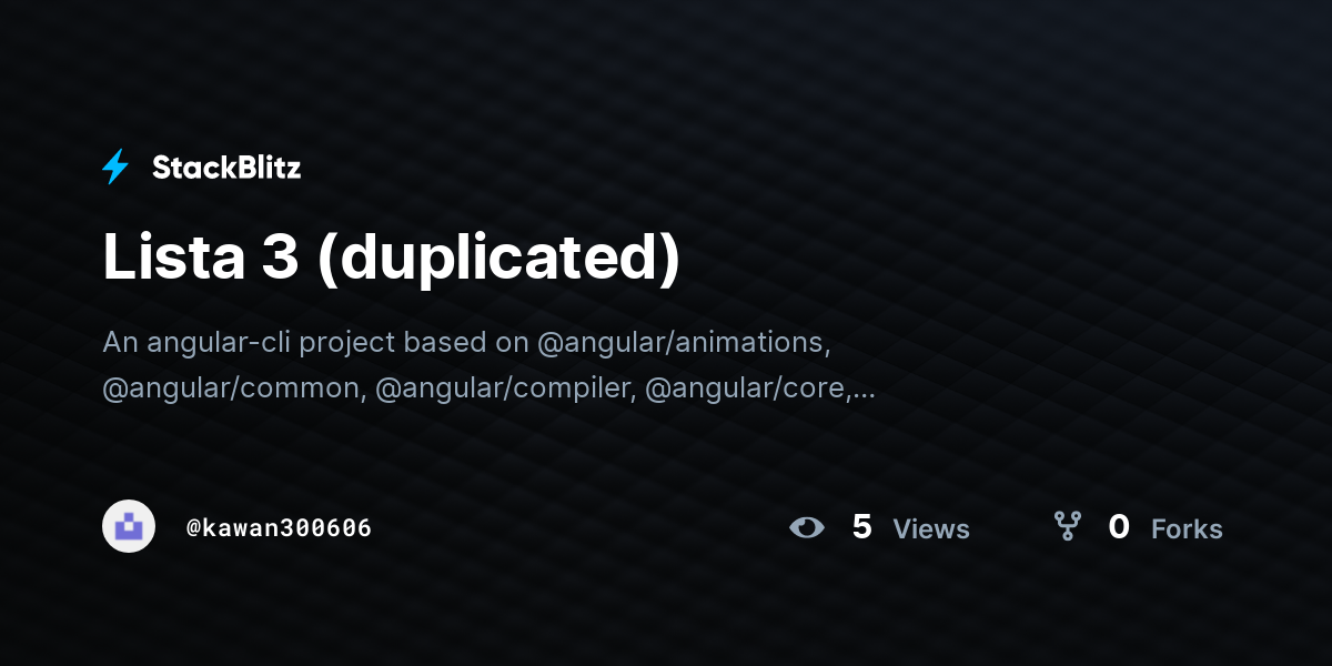 Lista 3 (duplicated) - StackBlitz
