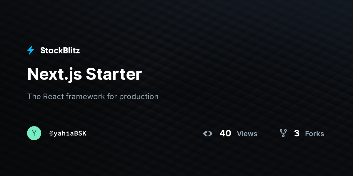 Next.js Starter - StackBlitz