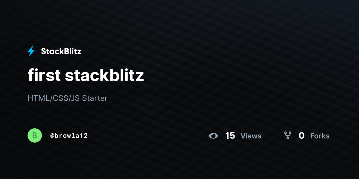 first stackblitz - StackBlitz