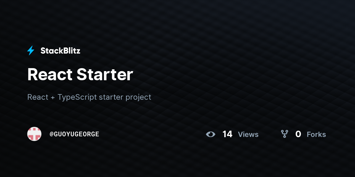 React Starter - StackBlitz