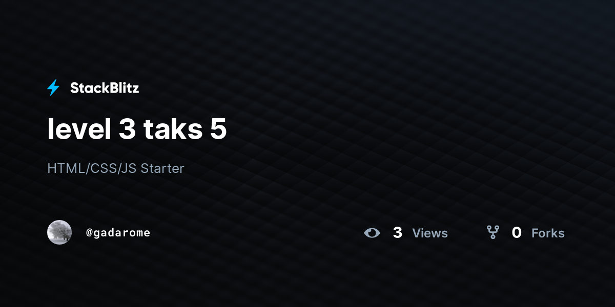 level 3 taks 5 - StackBlitz