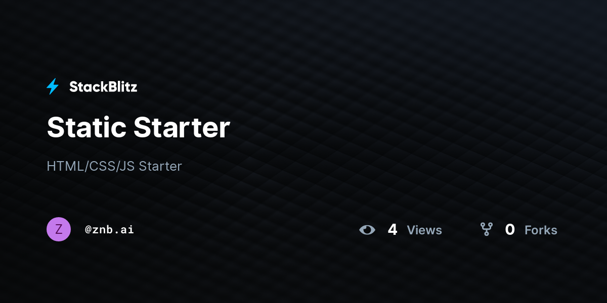 Static Starter - StackBlitz