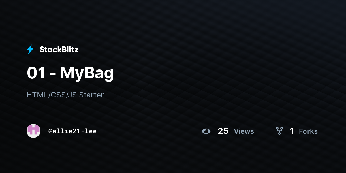 01 - MyBag - StackBlitz