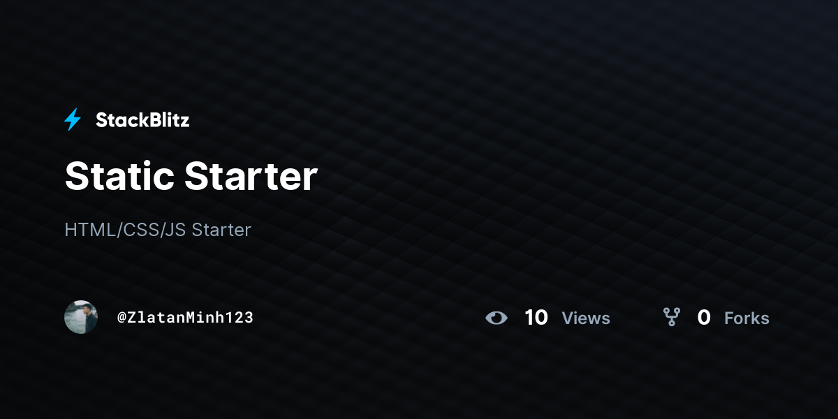 Static Starter - StackBlitz