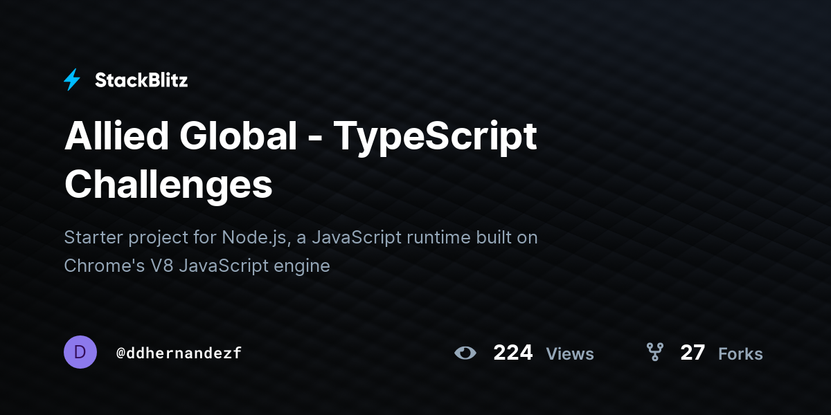 Allied Global - TypeScript Challenges - StackBlitz