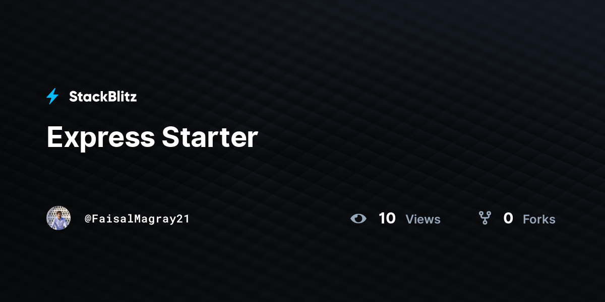 Express Starter - StackBlitz