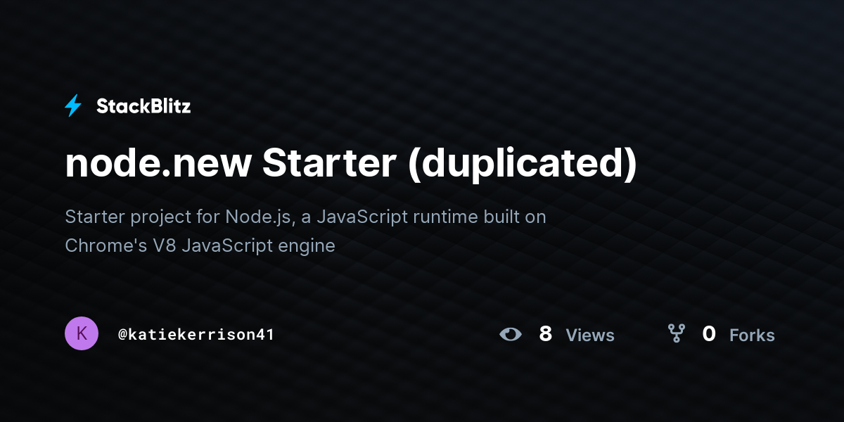 node.new Starter (duplicated) - StackBlitz