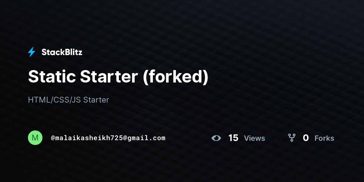 Static Starter (forked) - StackBlitz