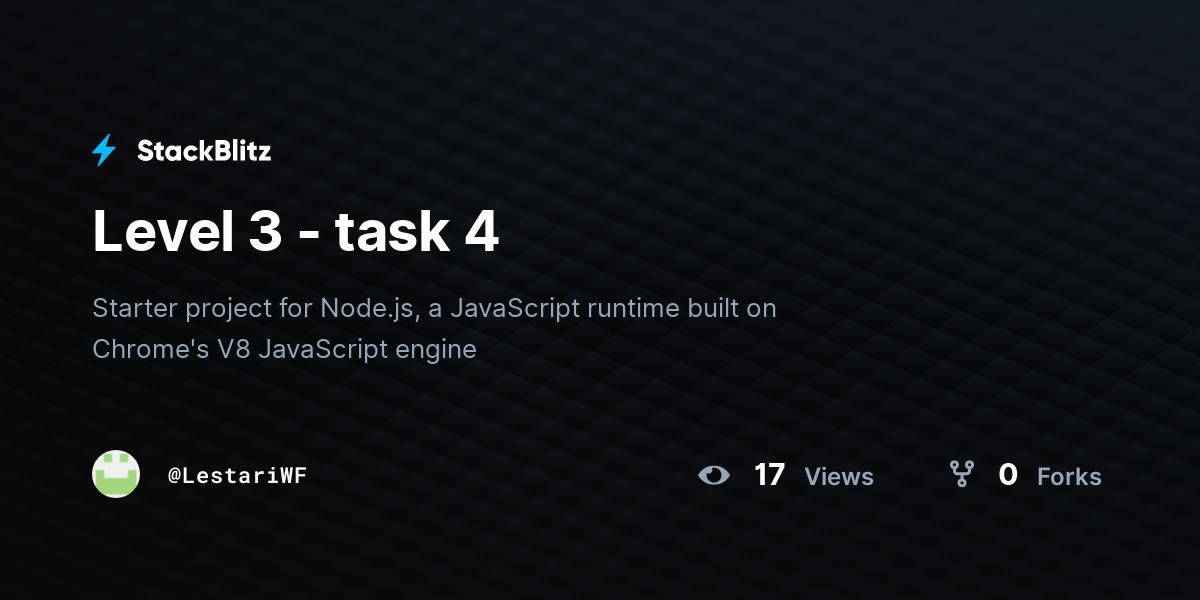 Level 3 - task 4 - StackBlitz
