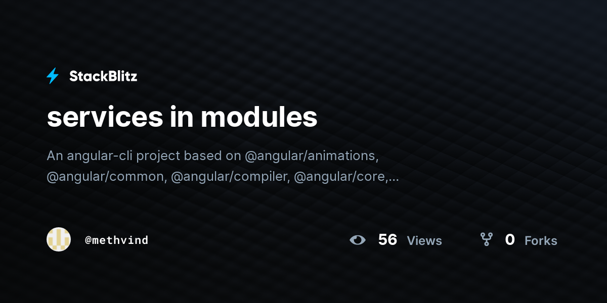 services in modules - StackBlitz