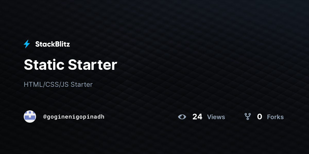 Static Starter - StackBlitz