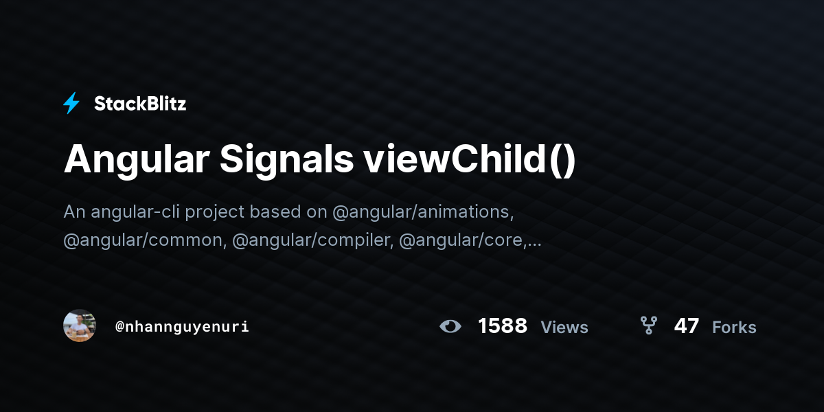 Angular viewChild() Demo - StackBlitz
