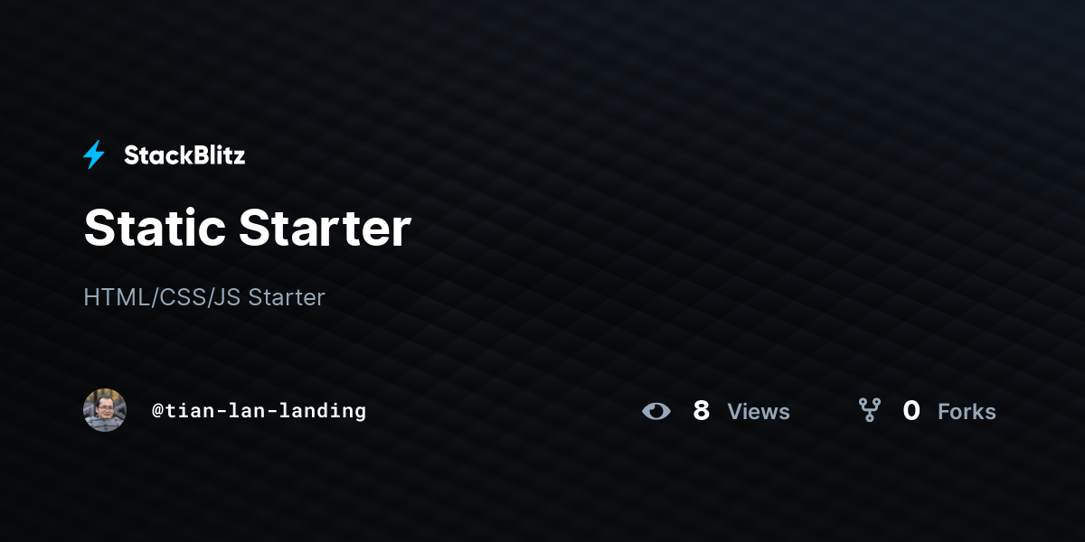 Static Starter - StackBlitz