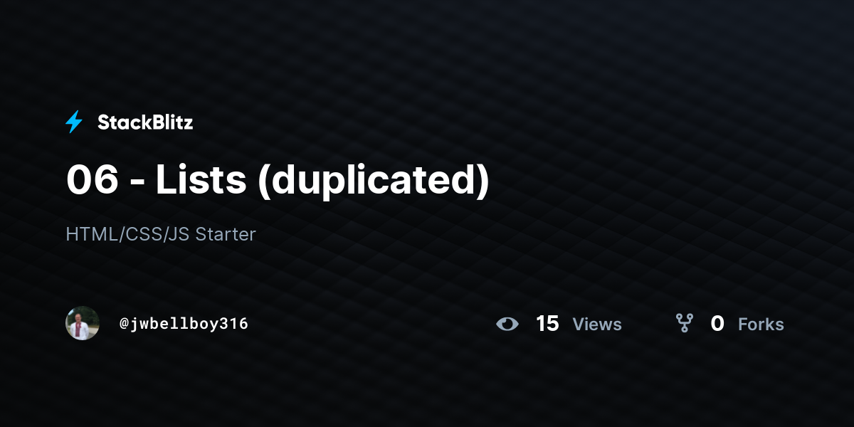 06 - Lists (duplicated) - StackBlitz