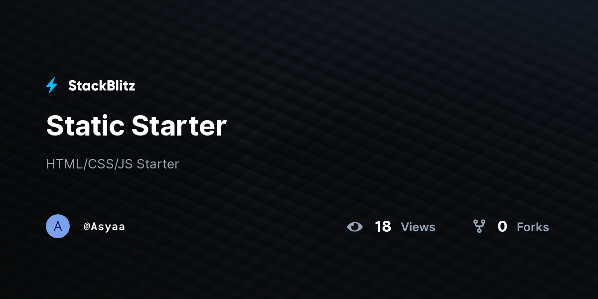 Static Starter - StackBlitz