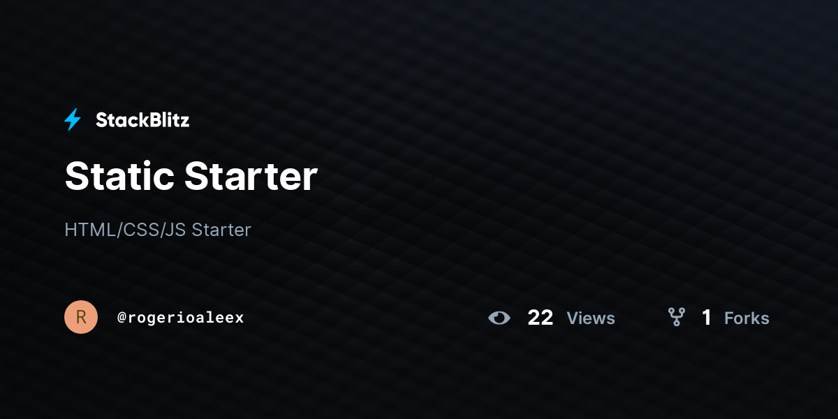 Static Starter - StackBlitz