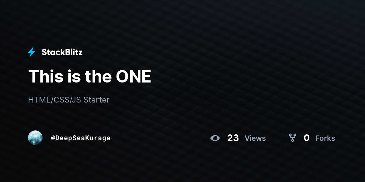 This is the ONE - StackBlitz