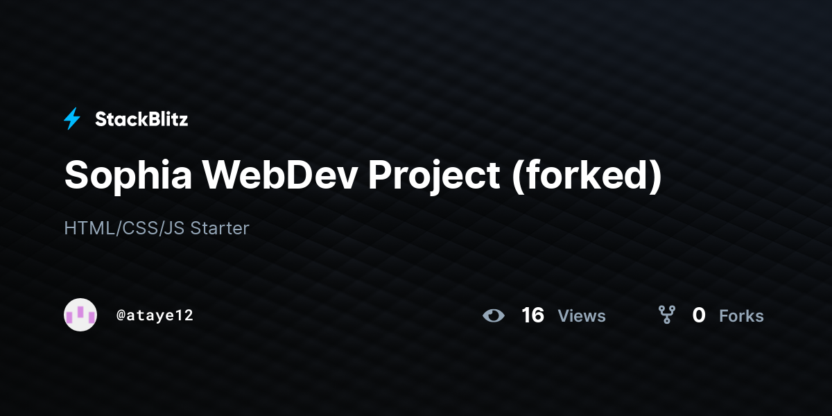 Sophia WebDev Project (forked) - StackBlitz