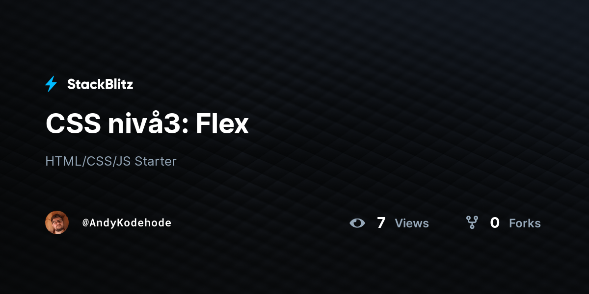 CSS nivå3: Flex - StackBlitz