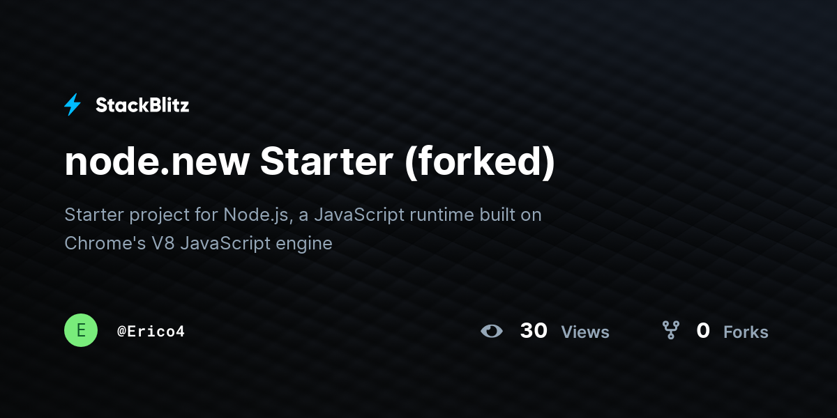 node.new Starter (forked) - StackBlitz