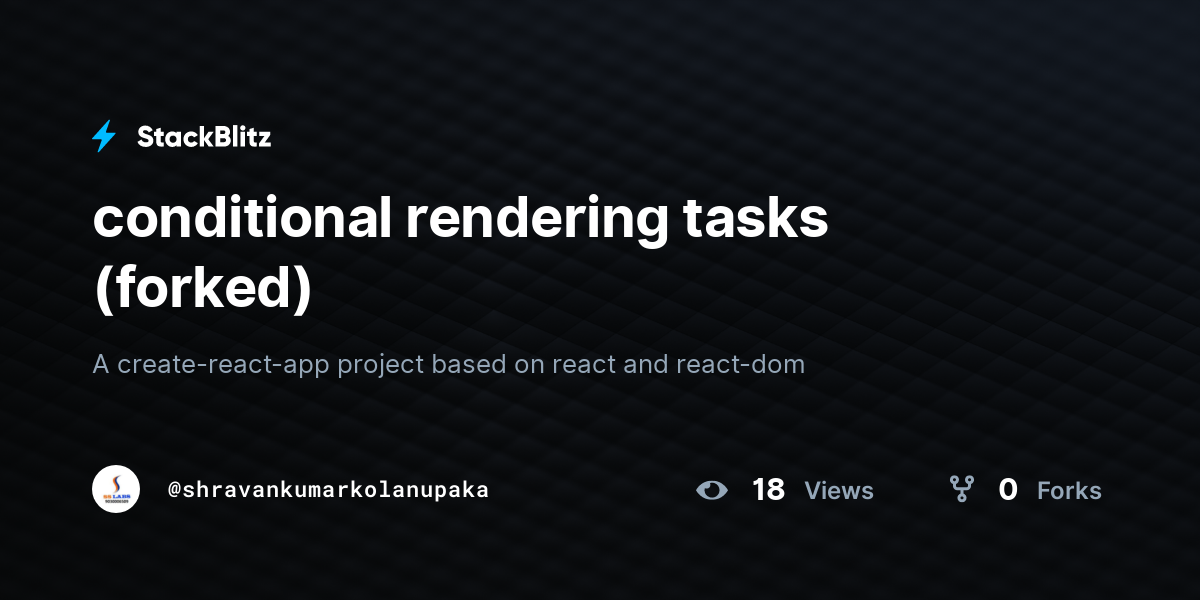 conditional rendering tasks (forked) - StackBlitz