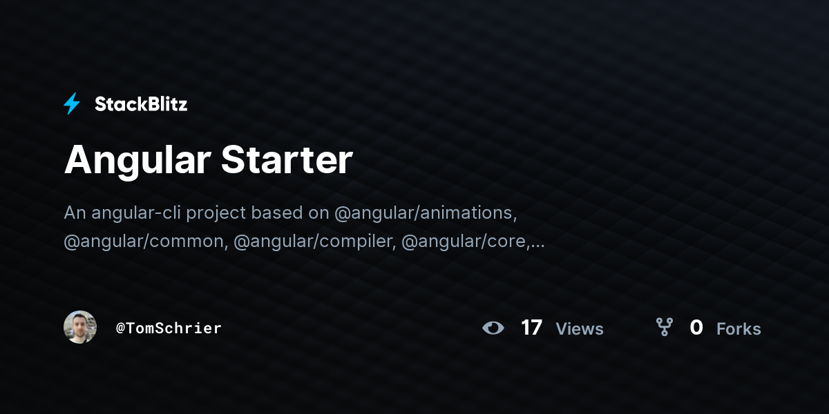 Angular Starter - StackBlitz