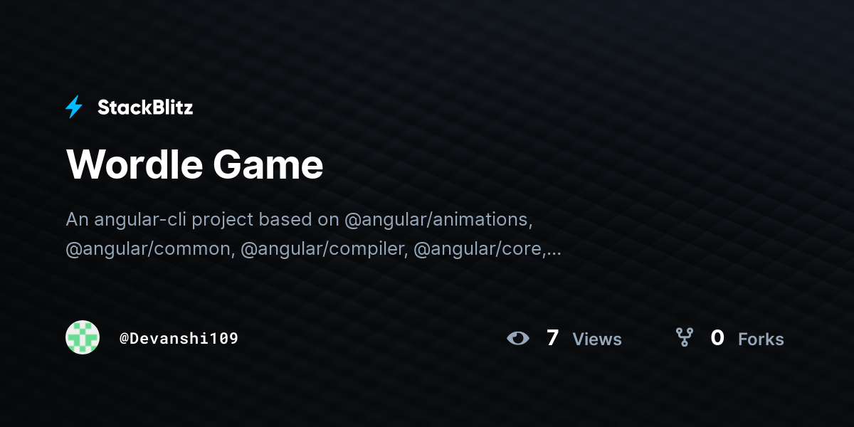 Wordle Game - StackBlitz