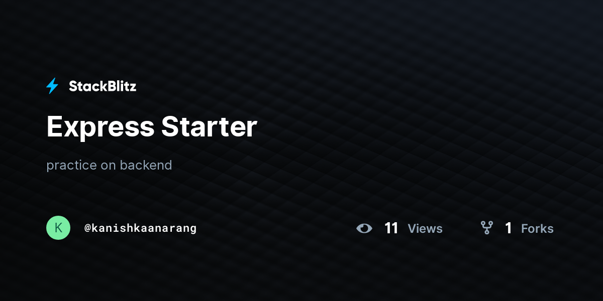 Express Starter - StackBlitz